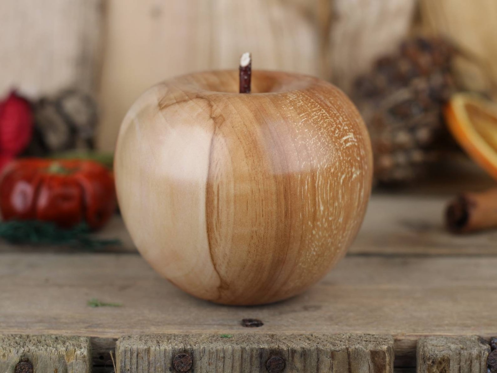 Hand Crafted Wooden Apple Made From Cherry Wood A - Etsy UK