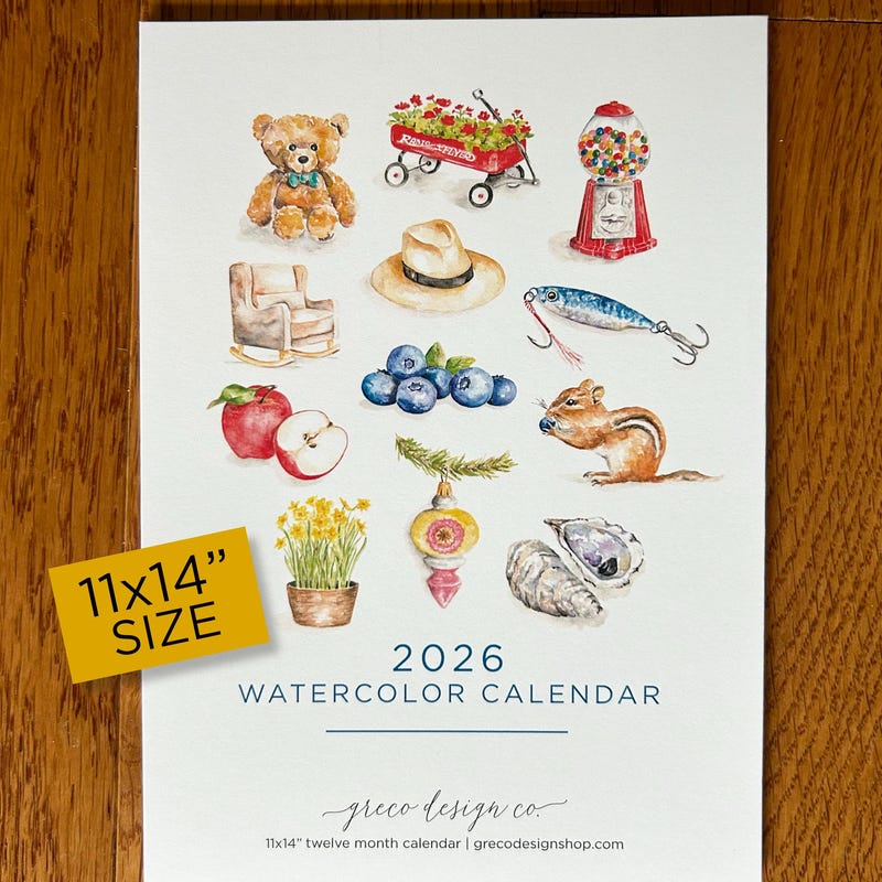 Watercolor Calendar - Etsy