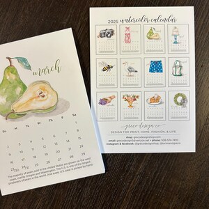 2025 Watercolor Calendars 5x7" - Etsy