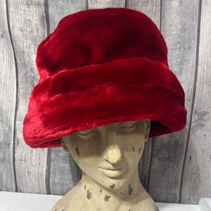 Red Faux Fur Bucket Hat - Etsy