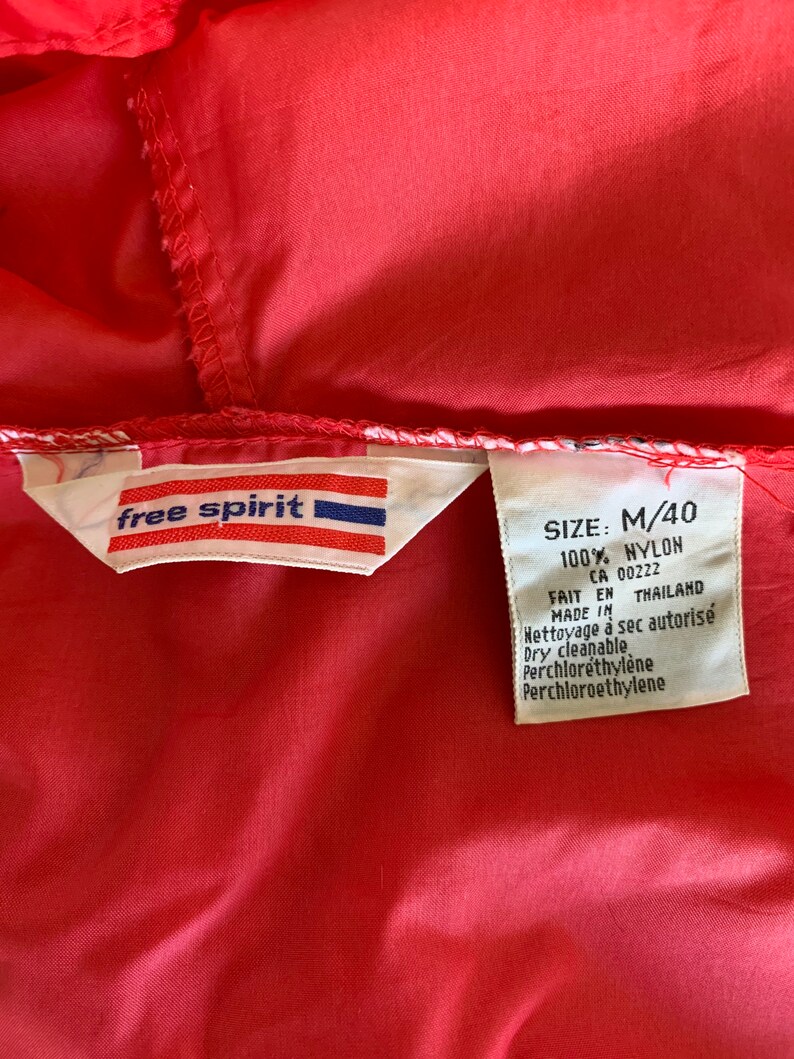 Vintage 1970 Free Spirit Full Zip Red Windbreaker - Etsy