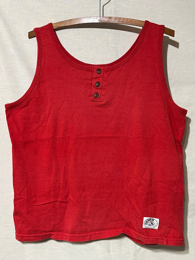 Vintage Coconut Joe Three Button Red Tank Top - Etsy