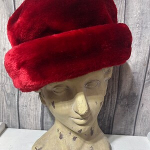 Red Faux Fur Bucket Hat - Etsy