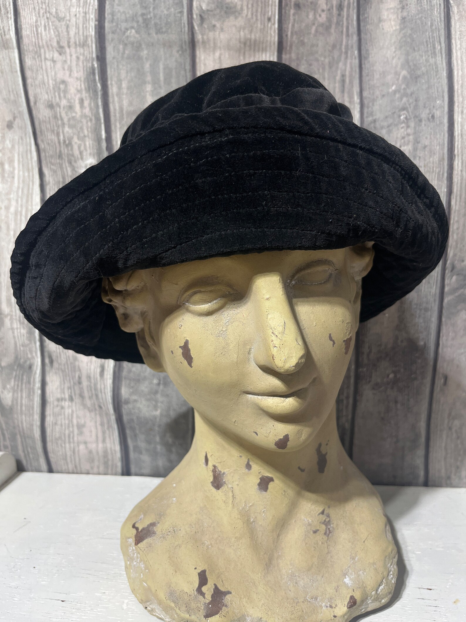 Vintage Bay Club Black Velvet Bucket Hat - Etsy