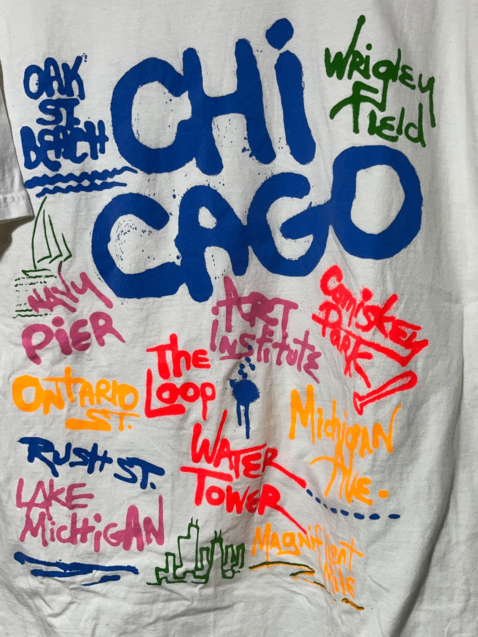 Vintage Colours by Chouinard Chicago Landmarks Tshirt - Etsy