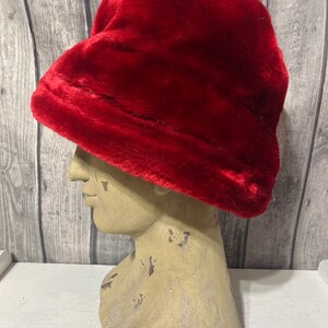 Red Faux Fur Bucket Hat - Etsy