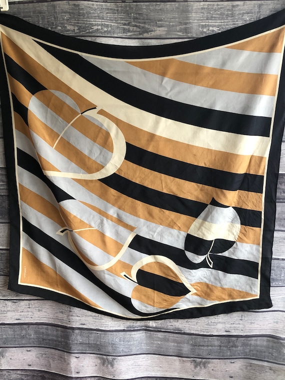 Vintage Codello Square Brown, black and ivory scarf - Gem