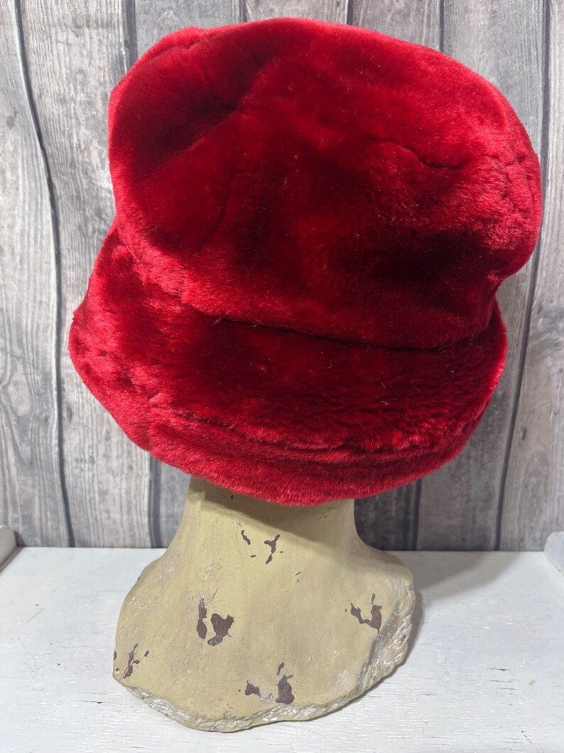 Red Faux Fur Bucket Hat - Etsy