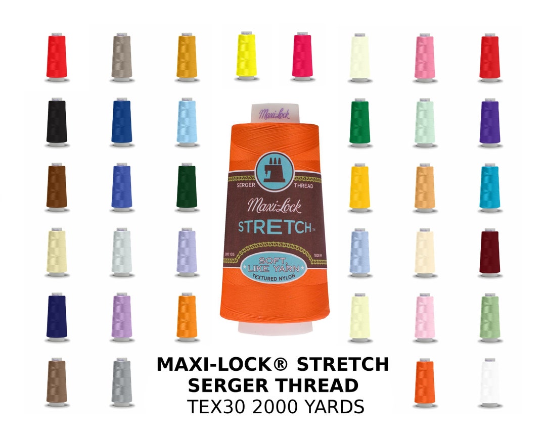 Maxi-lock® Serger Stretch Textured Nylon Thread Tex 30 (2000 Yards ...