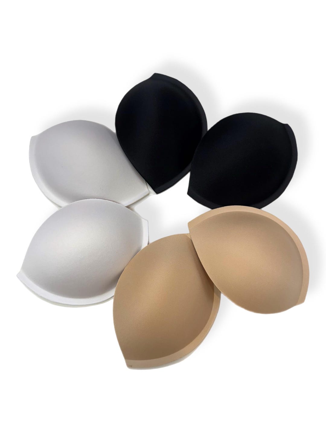 Push up Bra Cups With Gel Insert: Sew in Bra Pads - Beige, White, Black ...
