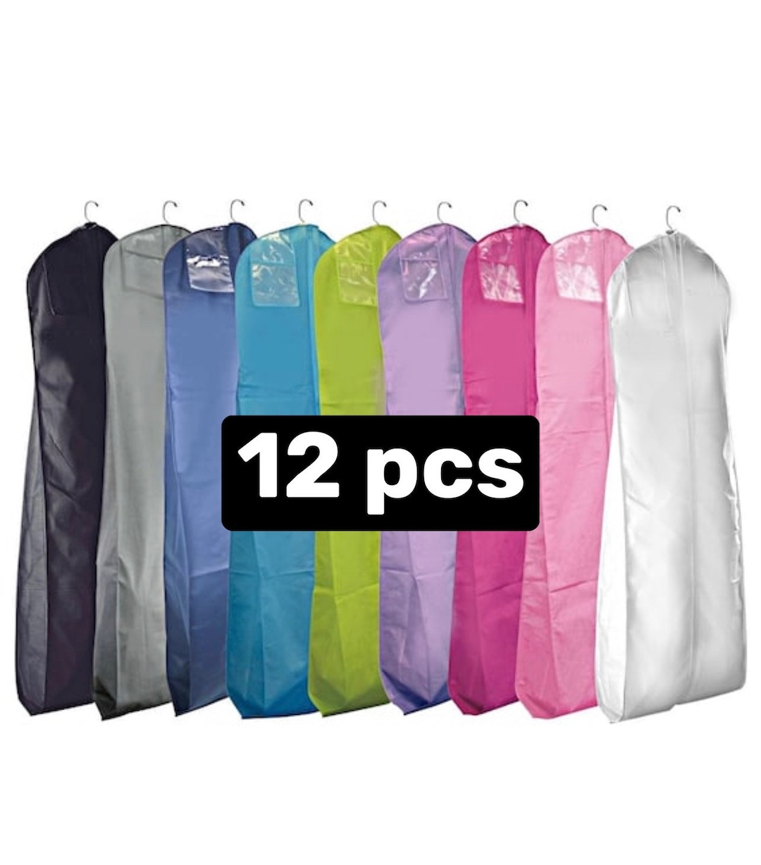12 Pcs XL Wedding Prom Dress Breathable Garment Bag - 72" X 24" X 10 ...