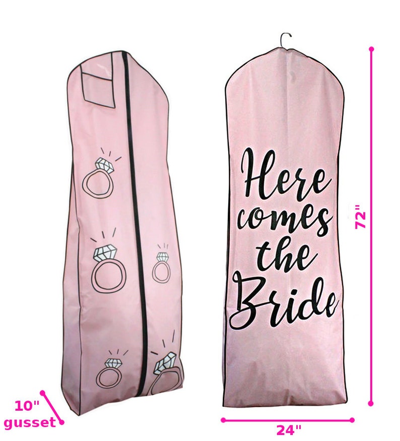 XL Here Comes the Bride Pink Garment Bag - 24" X 72" X 10" Gusset - Etsy