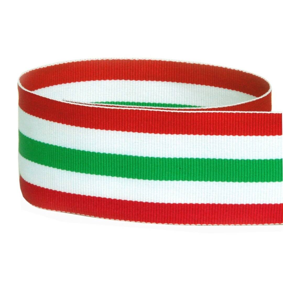 5 Yards 1.5" Red White Green Striped Ribbon, Premium Grosgrain, Made in ...