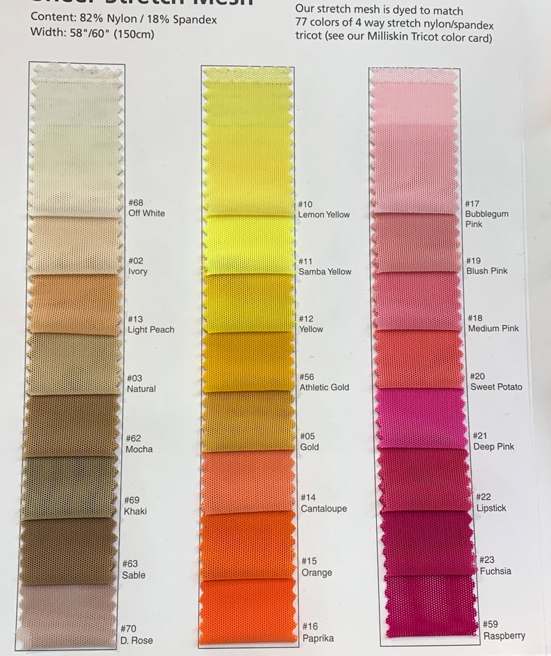 76 COLORS 4 Way Stretch Sheer Power Mesh Net Fishnet Fabric - Etsy