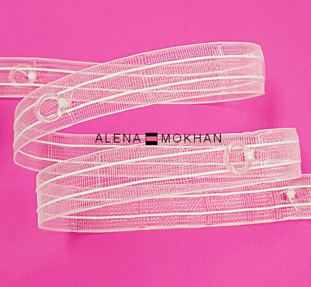 1" ROMAN AUSTRIAN Shade Translucent Shirring Pleating Curtain Tape With ...