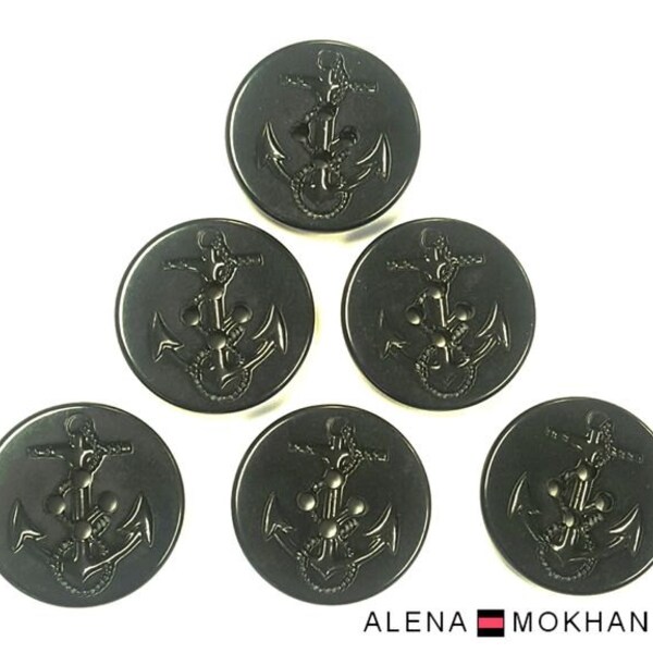 1 Anchor Buttons Navy - Etsy