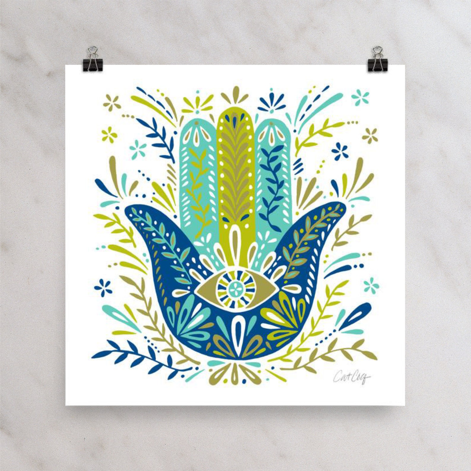 Hamsa Hand – Acrylic Painting Art Print by Catcoq. Museum-quality on ...