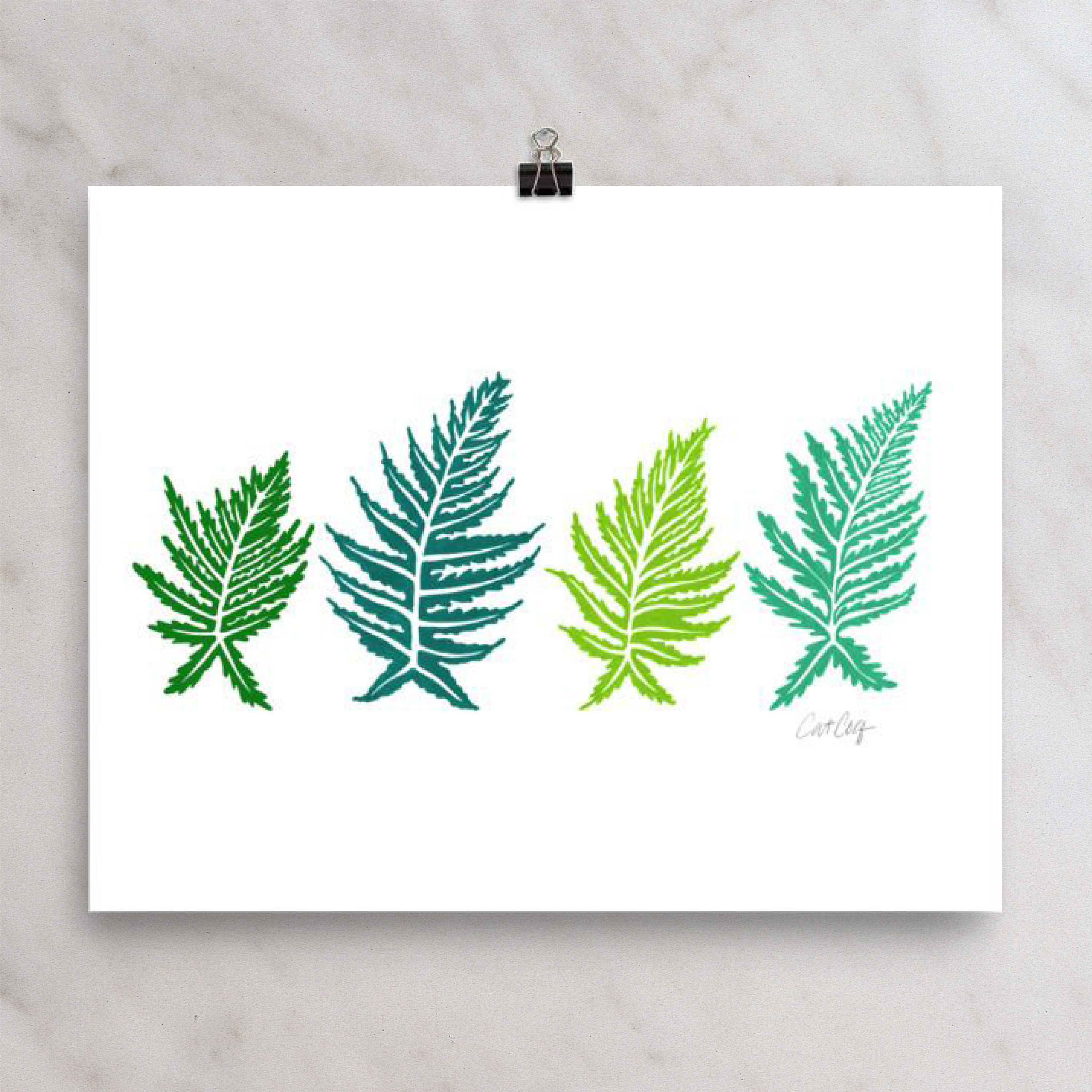 Inked Ferns India Ink Drawing Art Print by Catcoq. Museum-quality on ...