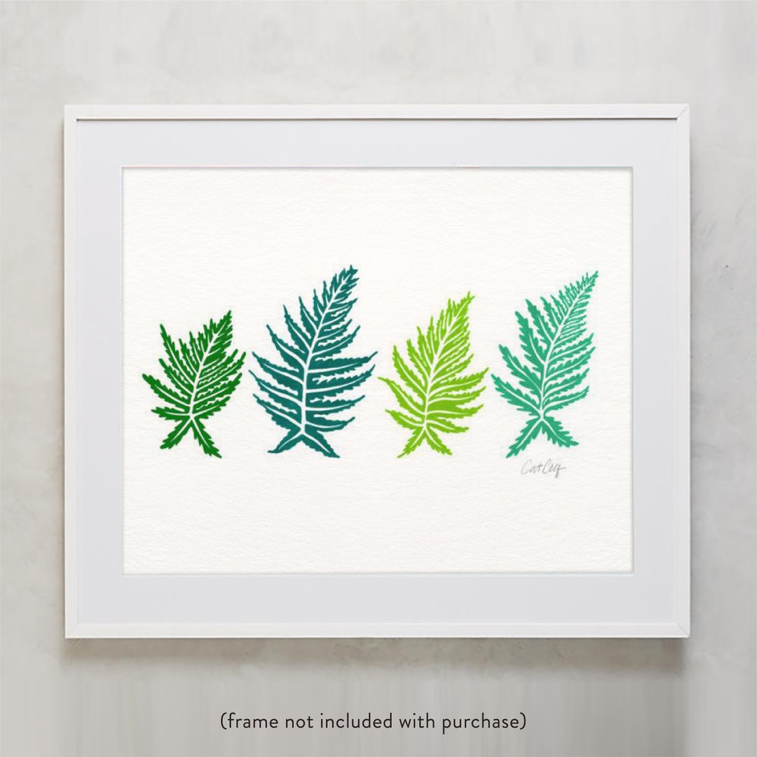 Inked Ferns – India Ink Drawing Art Print by Catcoq. Museum-quality on ...
