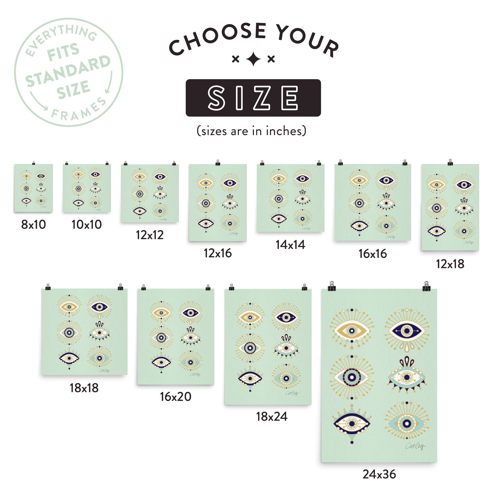 Evil Eye Collection – Digital Drawing Print by Catcoq. Museum-quality ...