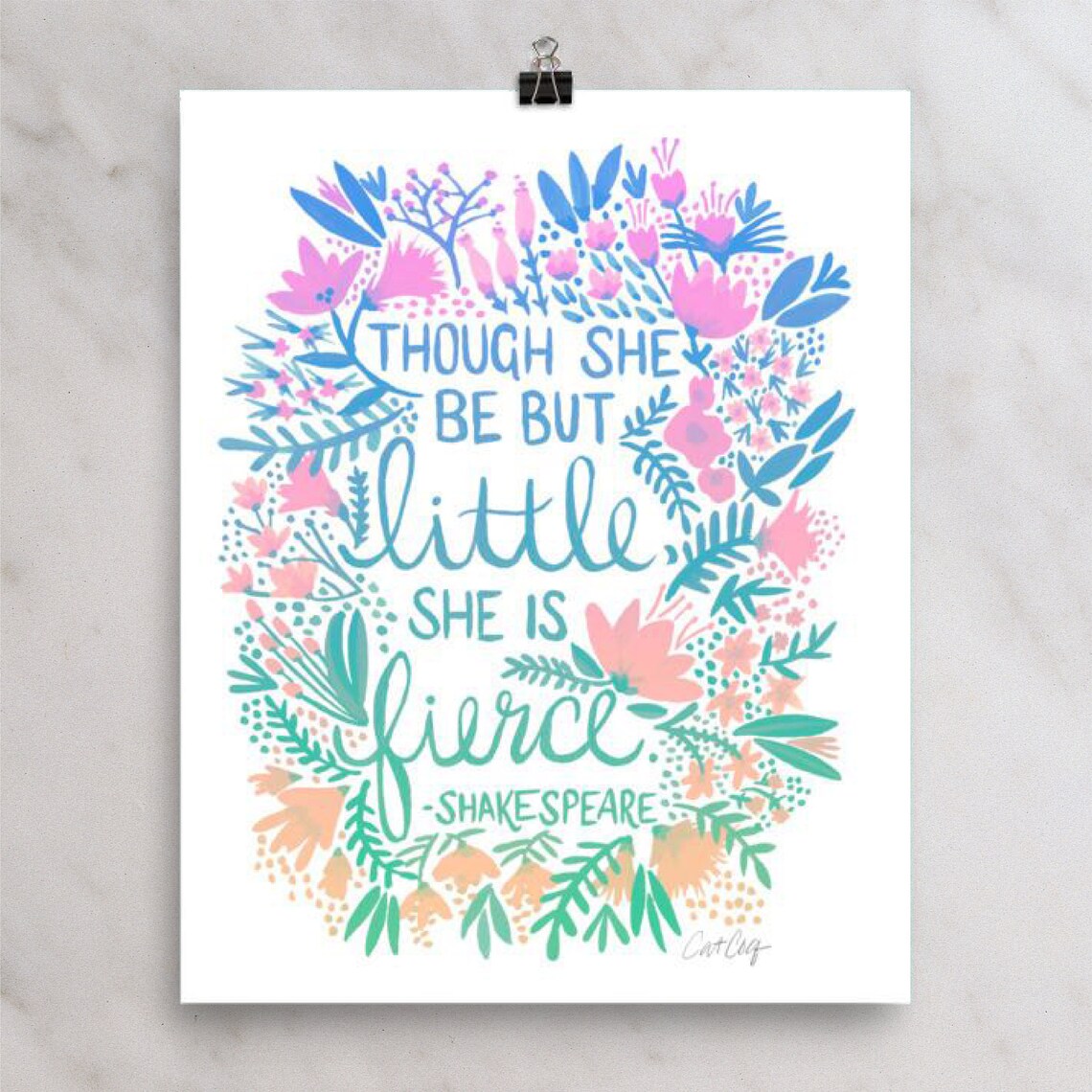 Little & Fierce Pastel Acrylic Painting Art Print. Museum-quality Paper ...