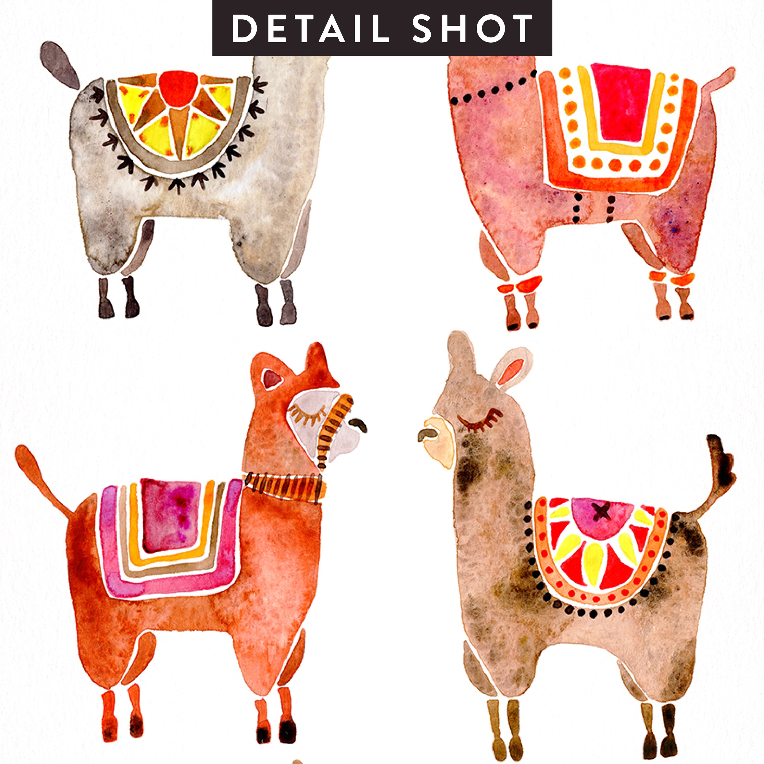 Alpacas Watercolor Painting Print by Catcoq. Museum-quality Posters ...