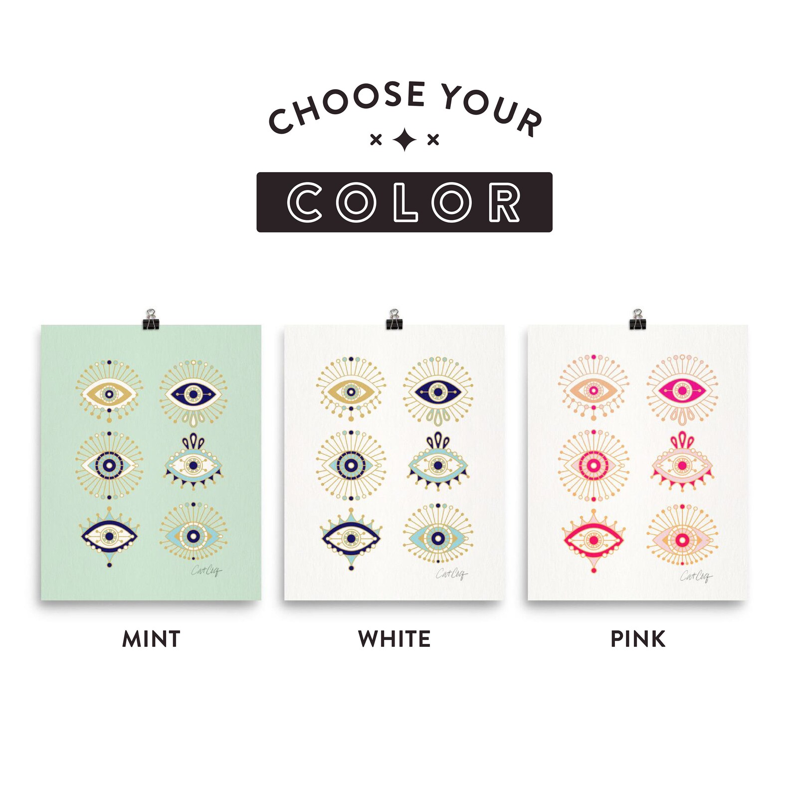 Evil Eye Collection – Digital Drawing Print by Catcoq. Museum-quality ...