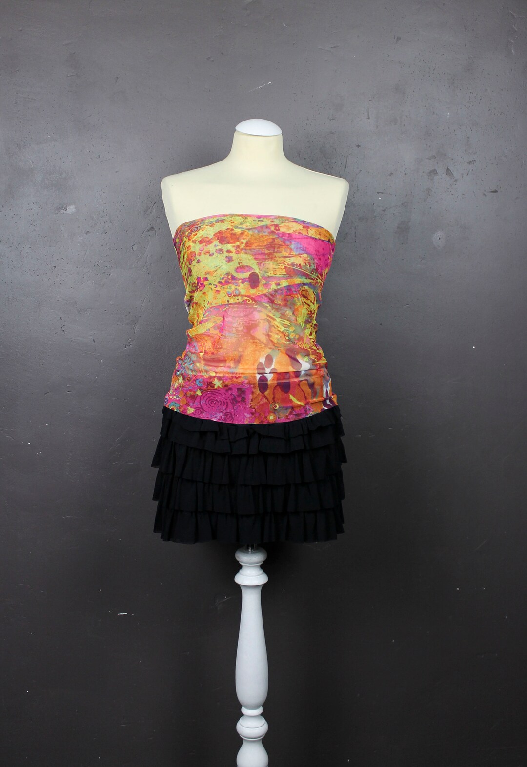 Top Strapless Woman Small High Fish Fishing Net Stretch Printed ...