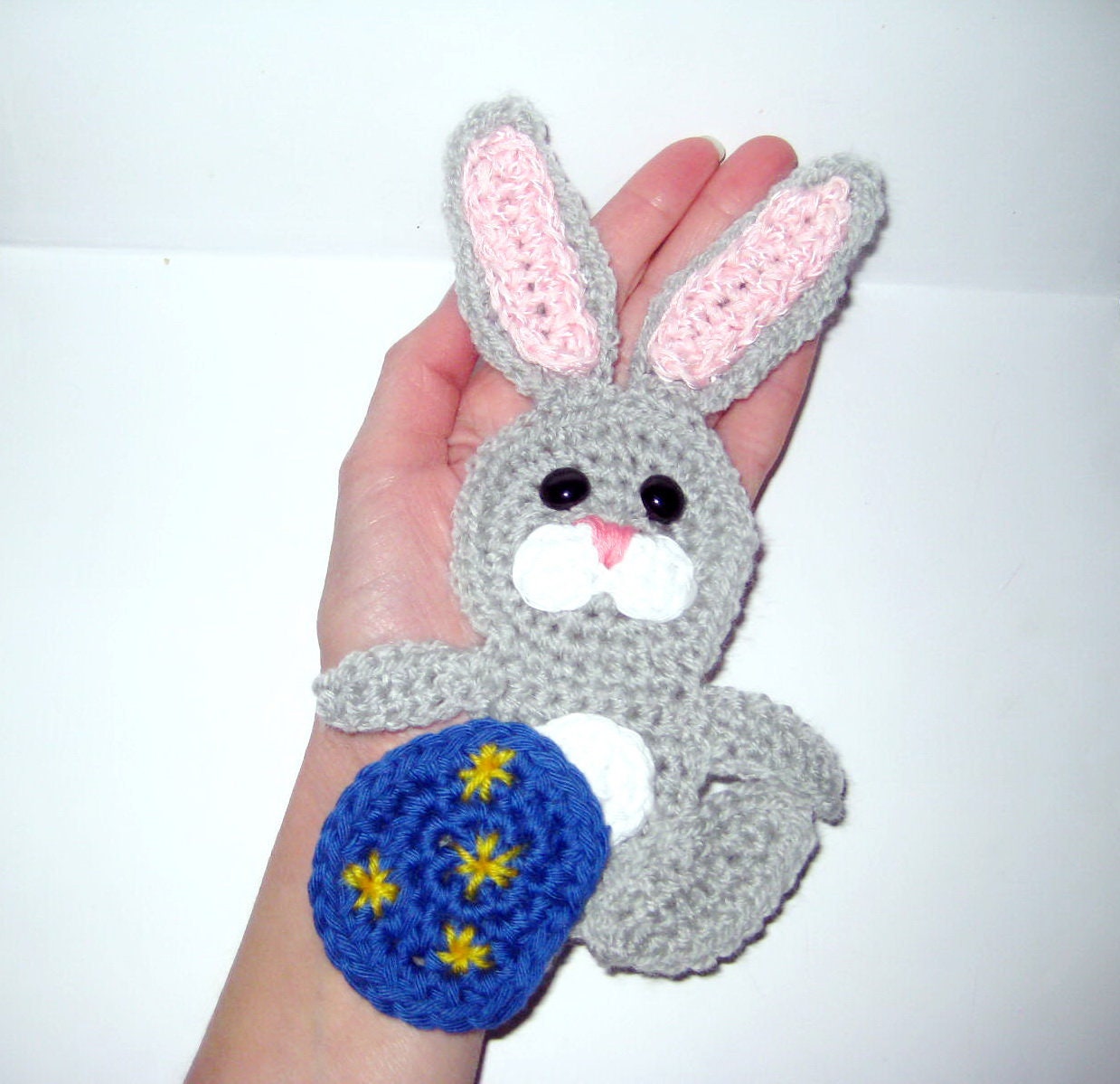 Easter Bunny Applique Crochet Pattern Crochet Bunny Easter | Etsy