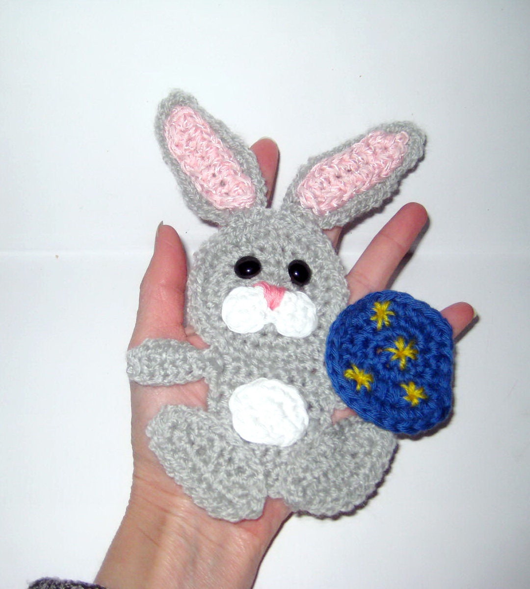 Easter Bunny Applique Crochet Pattern Crochet Bunny Easter | Etsy