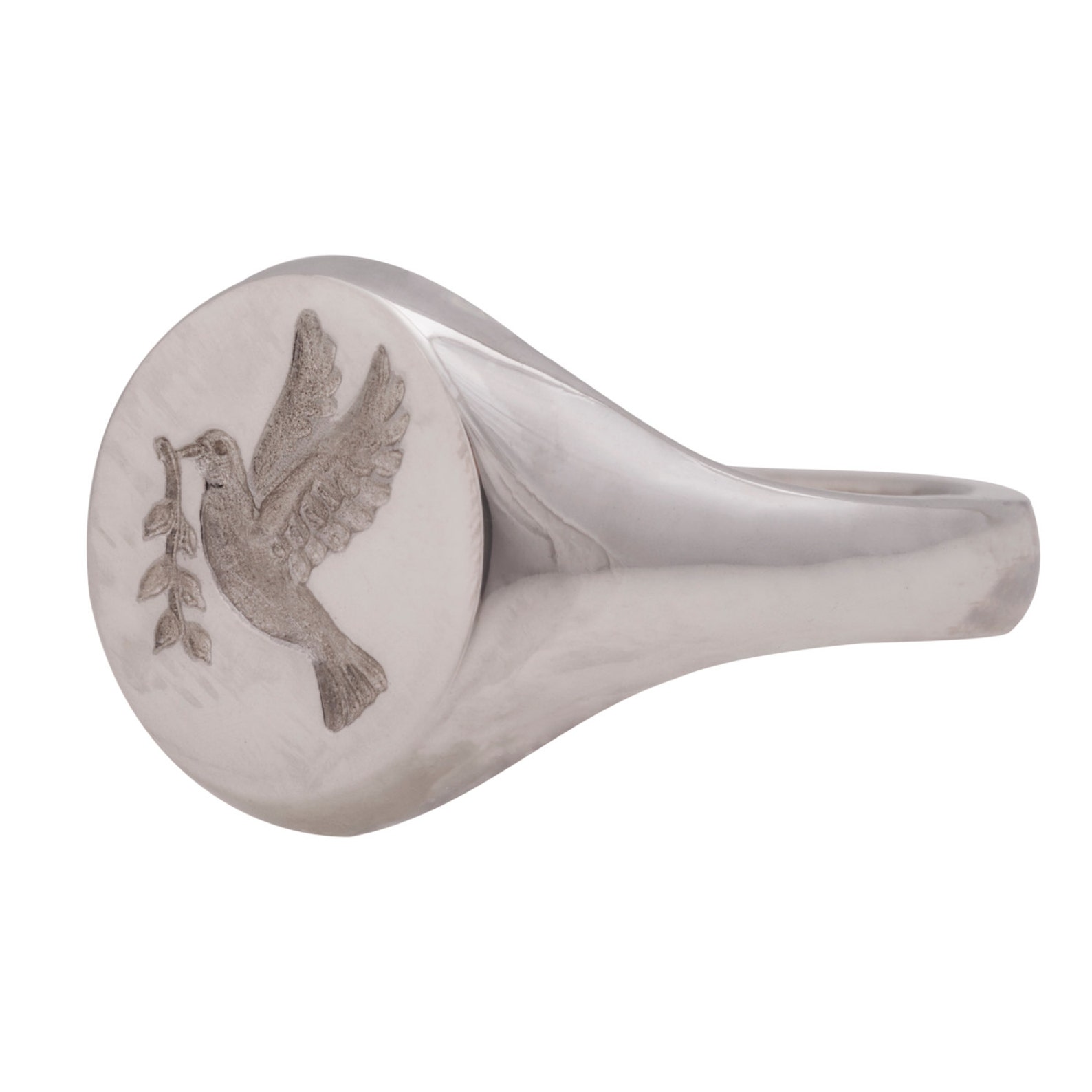 Seal Engraved Solid Silver Signet Ring - Etsy