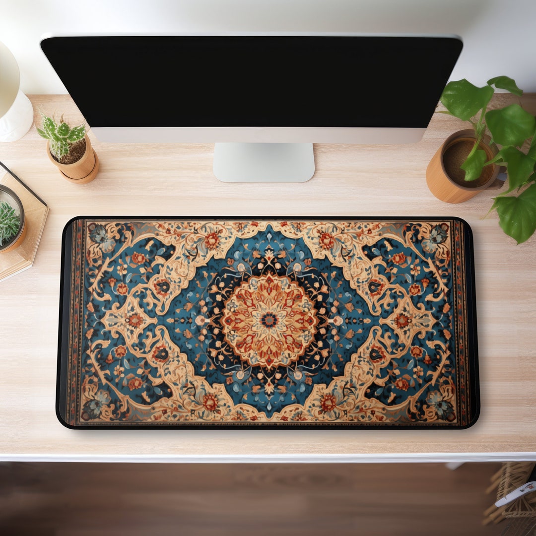Persian Rug Desk Mat, Man Cave Desk Decor Aesthetic, XL Mousepad, Movie ...