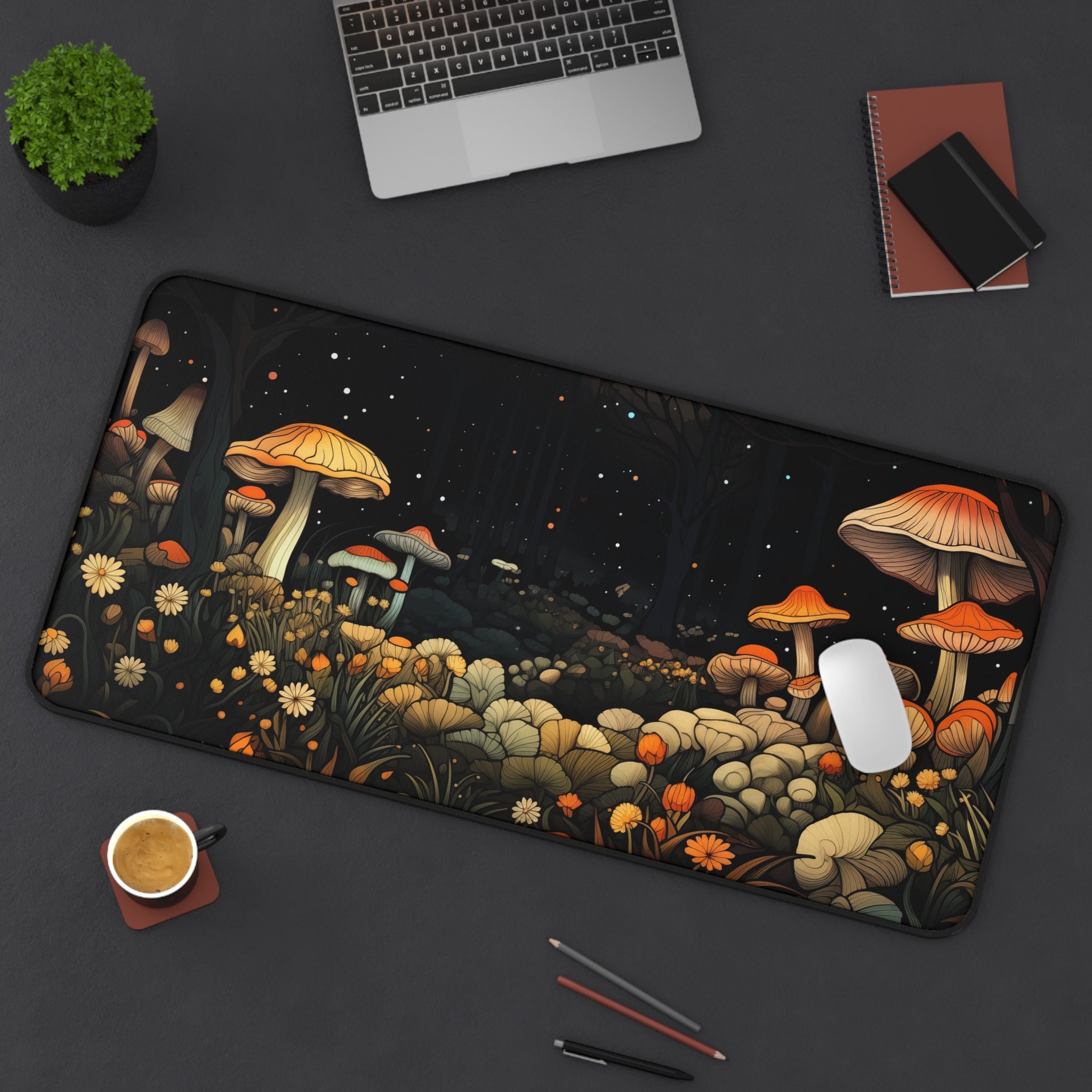Dark Cottagecore Mat, Enchanted Forest Desk Mat, Mushroom Mouse Pad ...