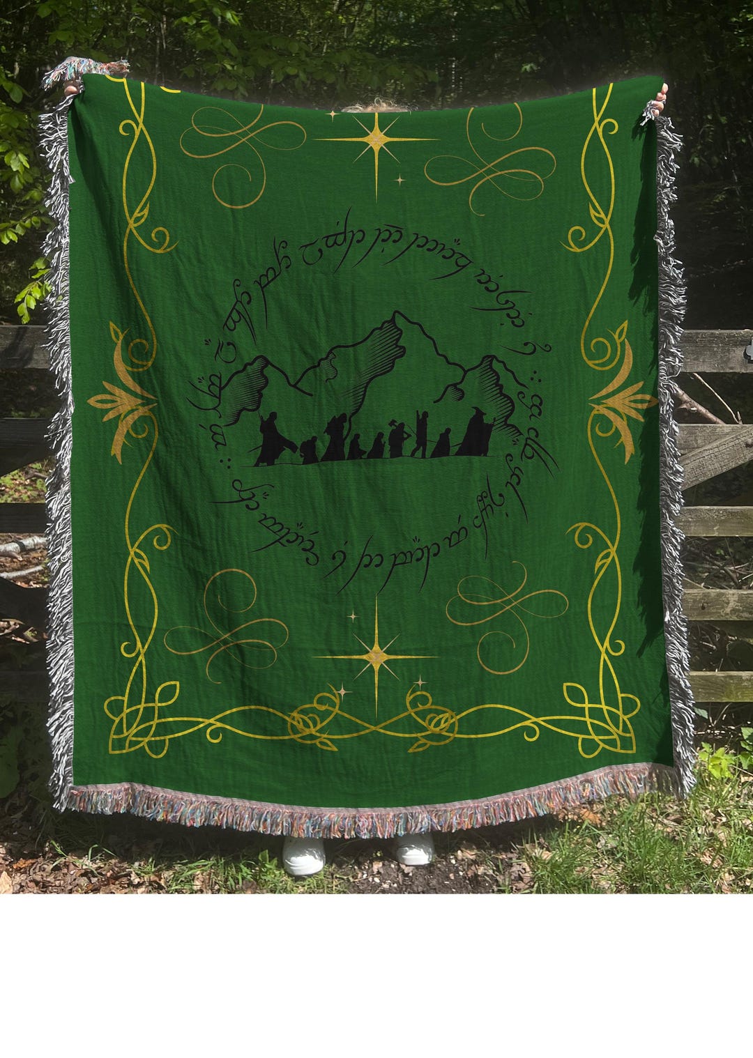 The Fellowship Blanket, Gift for LOTR Fan, Lord of the Rings Woven ...