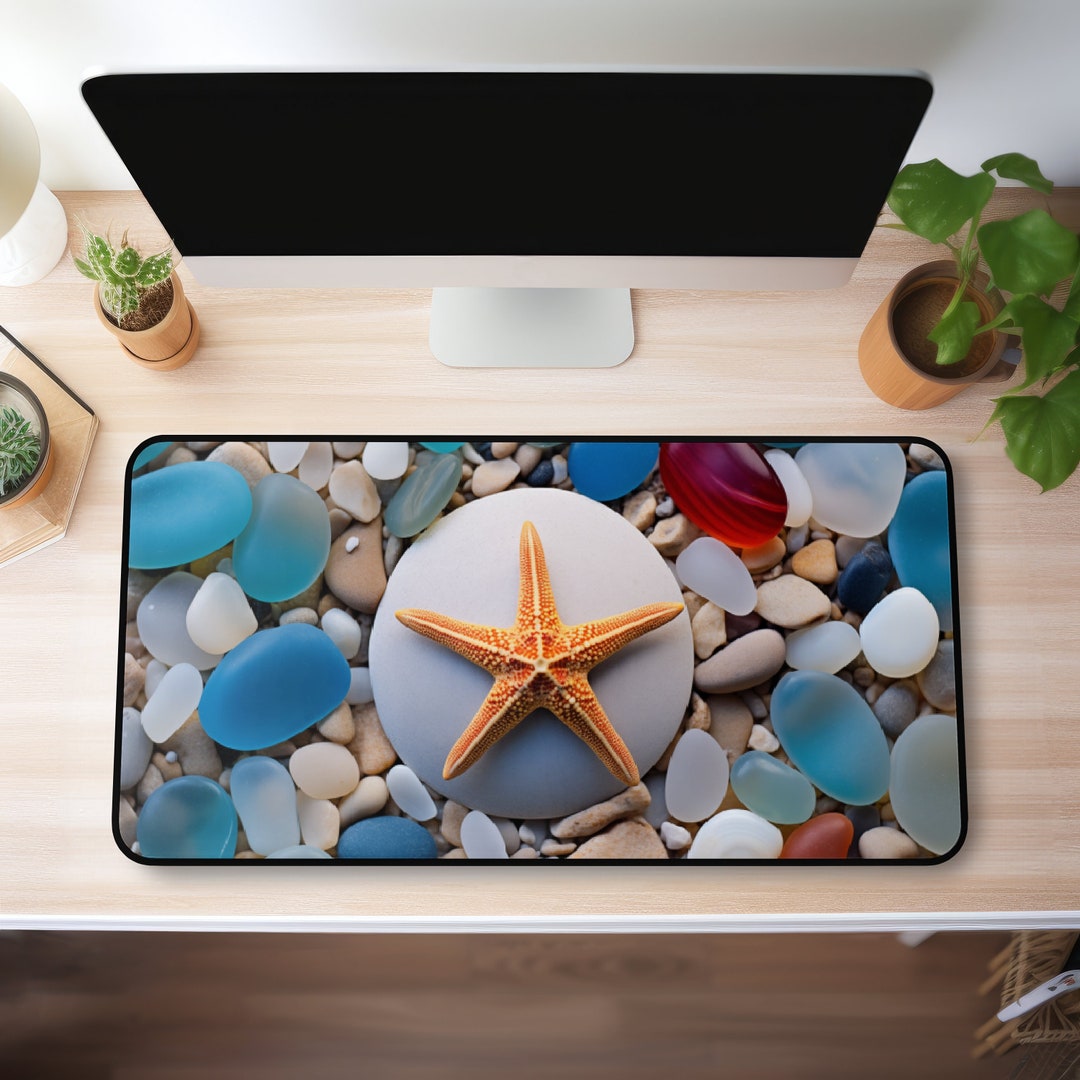 Beach Vibe Desk Mat, Lake House Beach Decor Desk Mat, Summer Theme ...