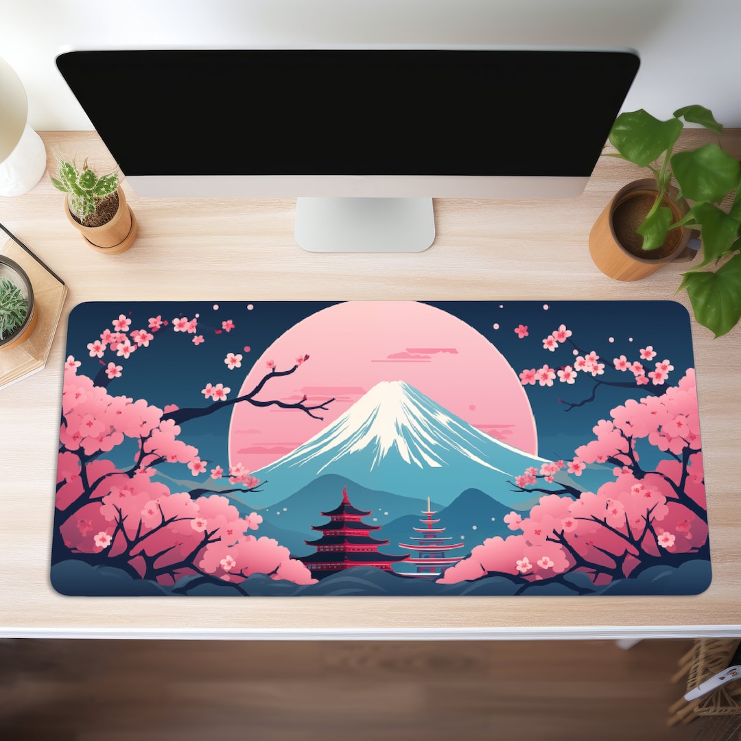 Japanese Desk Mat, Kawaii Desk Mat, Tokyo Mouse Pad, Large Desk Mat ...