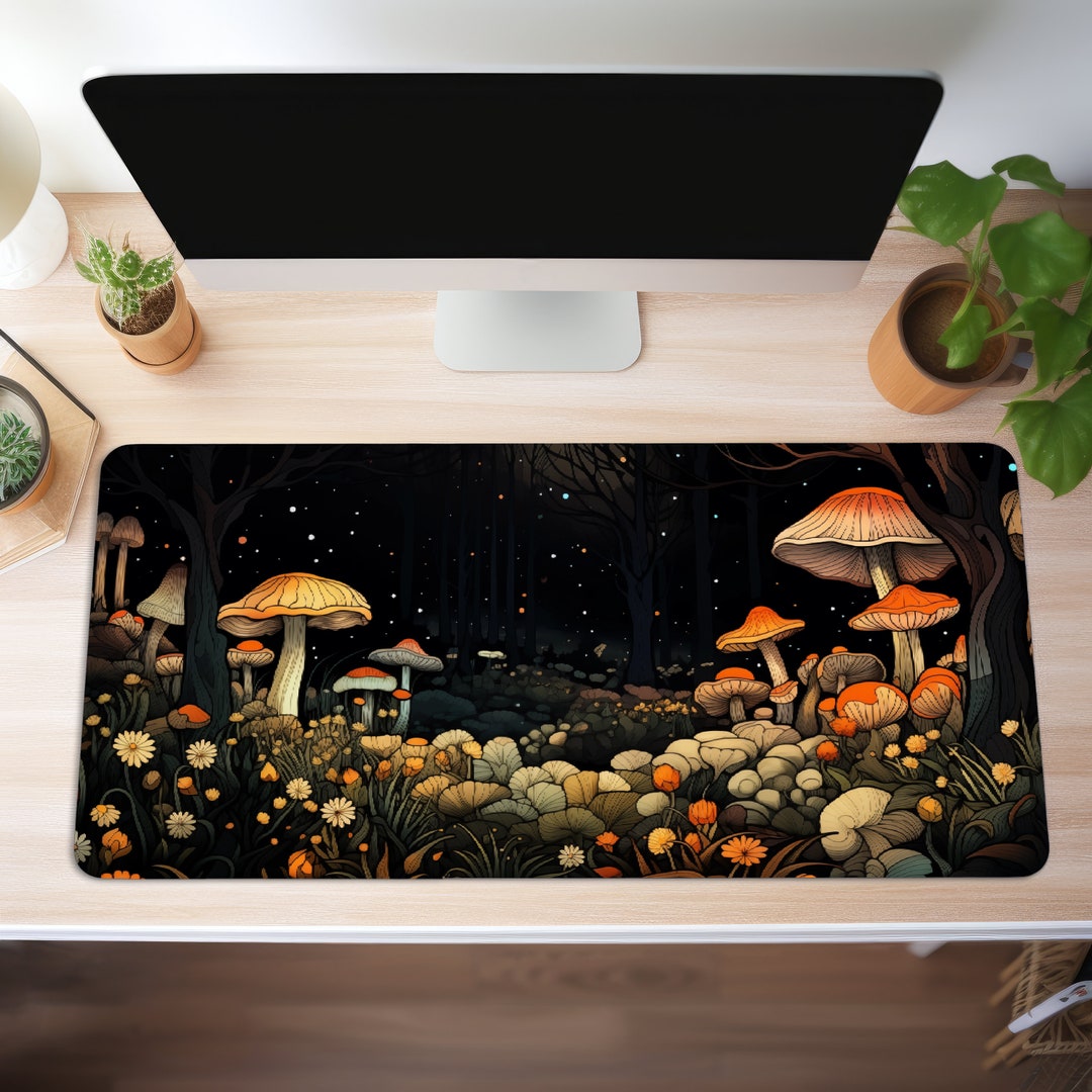 Dark Cottagecore Mat, Enchanted Forest Desk Mat, Mushroom Mouse Pad ...
