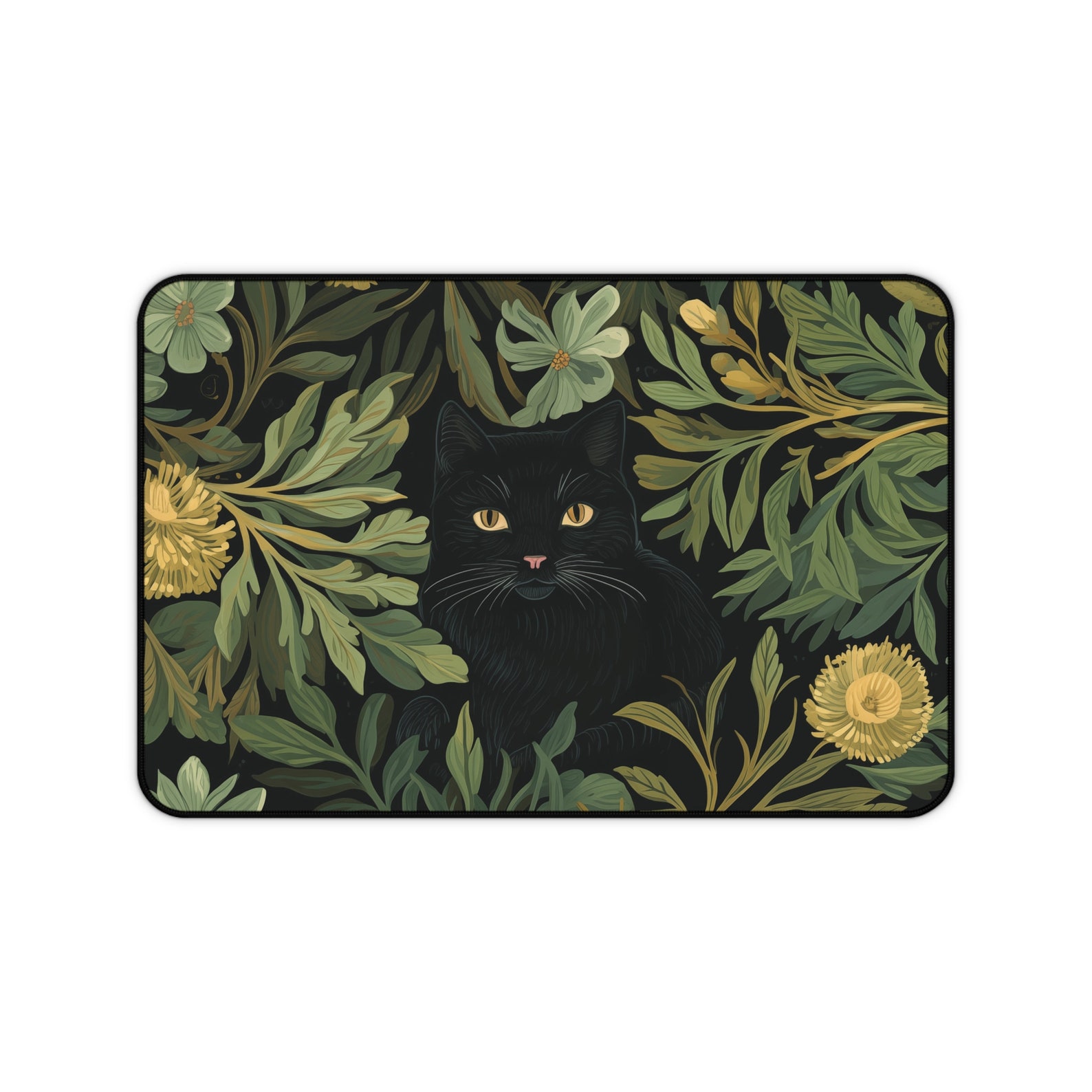Cottagecore Cat Desk Mat, Charming Cat Mouse Pad, Cat Vintage Aesthetic ...