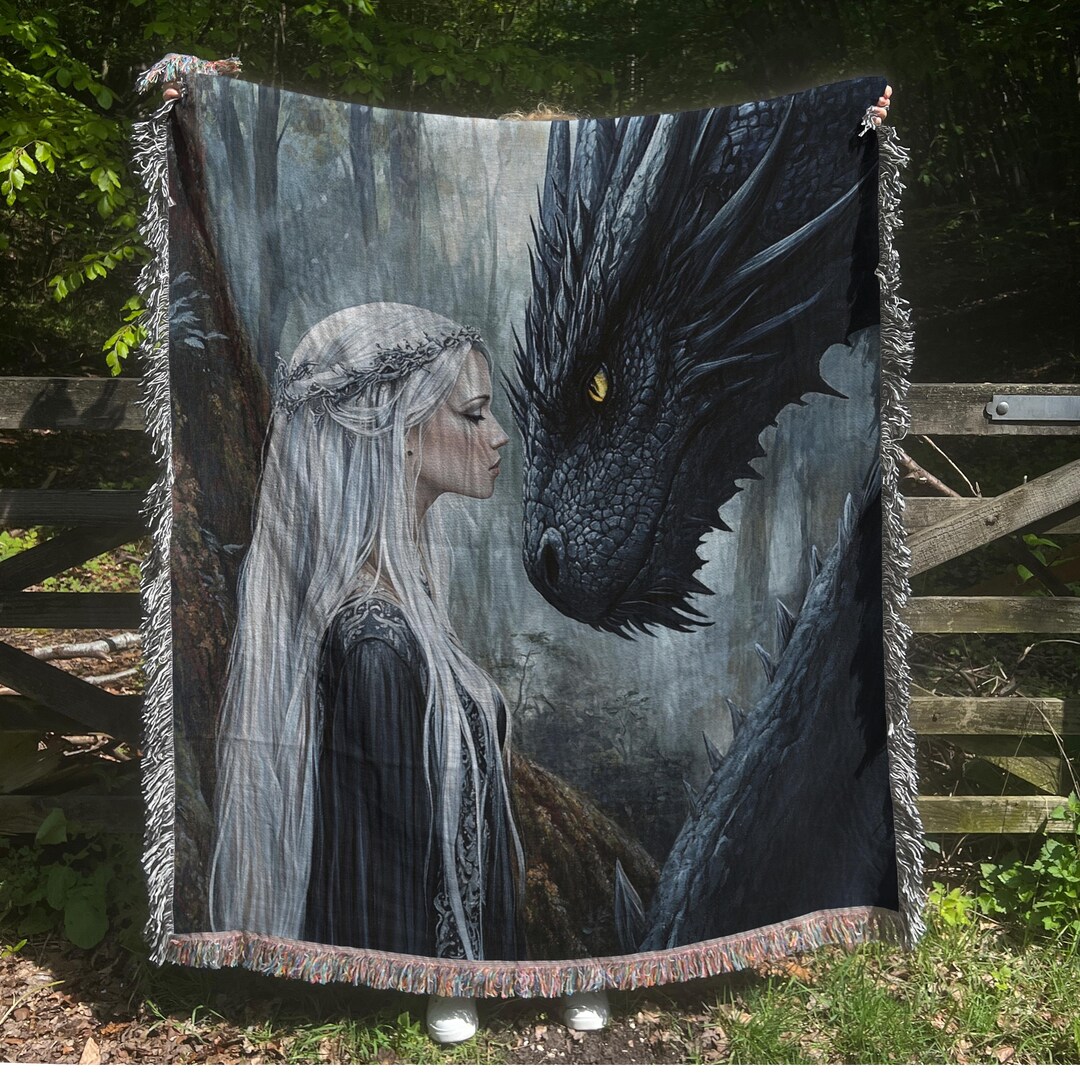 Fourth Wing Inspired Blanket SJM Merch Fantasy Wall Art Throw Blanket ...