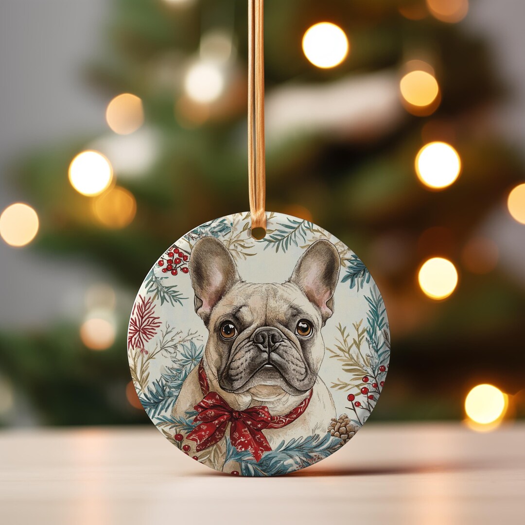 French Bulldog Chinoiserie Ornament, Frenchie Ornament, French Bulldog ...