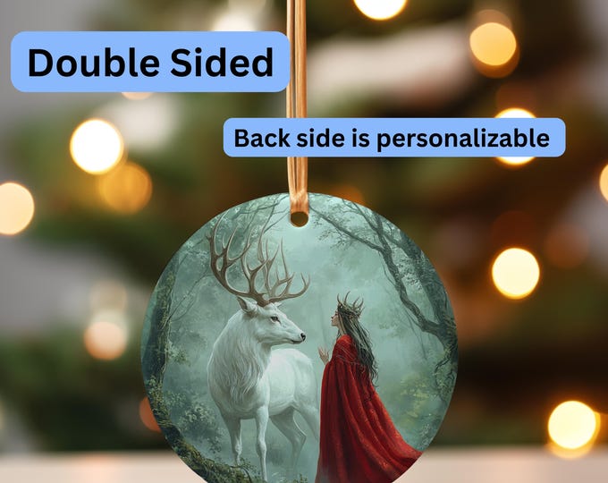 Ceramic Ornaments, Yule Witch in Blue, Christmas Tree Decor, Holiday ...