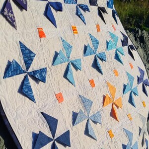 Prairie Points Pinwheel Quilt Pattern: Mini, Baby, Throw Sizes (PDF) - Etsy