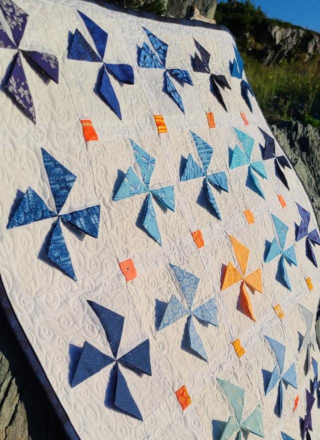 Prairie Points Pinwheel Quilt Pattern: Mini, Baby, Throw Sizes (PDF) - Etsy