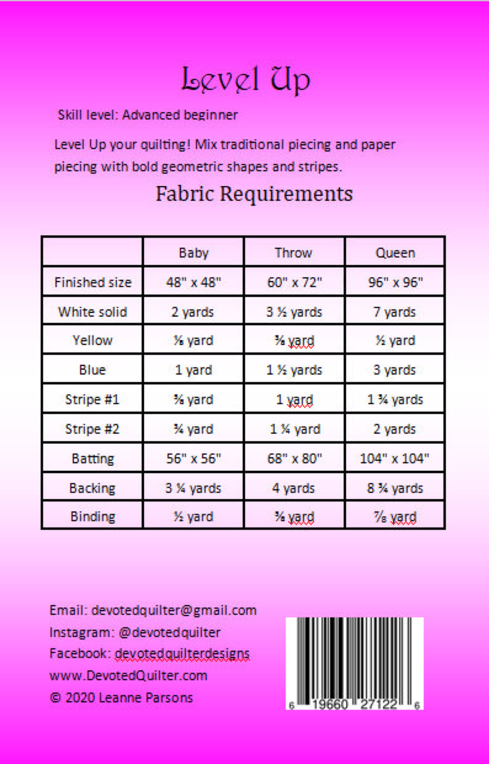 Printed Quilt Pattern Level up Baby Quilt, Throw Quilt and Queen Quilt ...