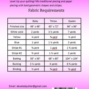 Printed Quilt Pattern - Level up - Baby Quilt, Throw Quilt and Queen ...