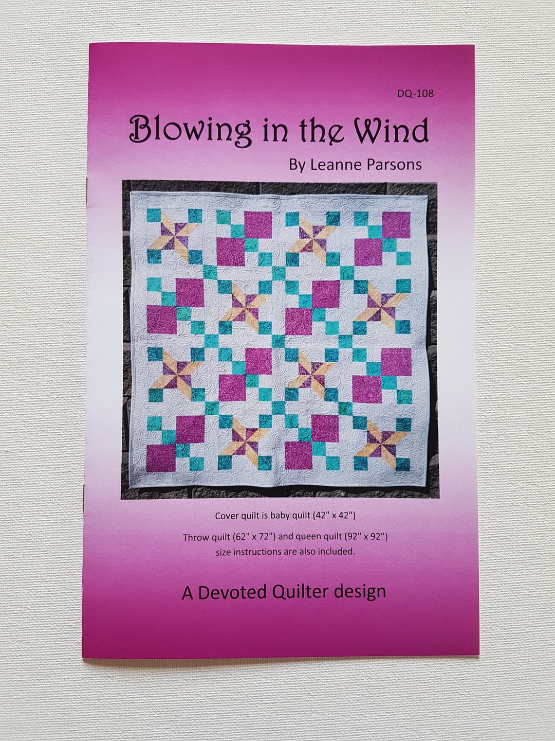 Printed Quilt Pattern - Blowing in the Wind (baby Quilt, Throw Quilt ...