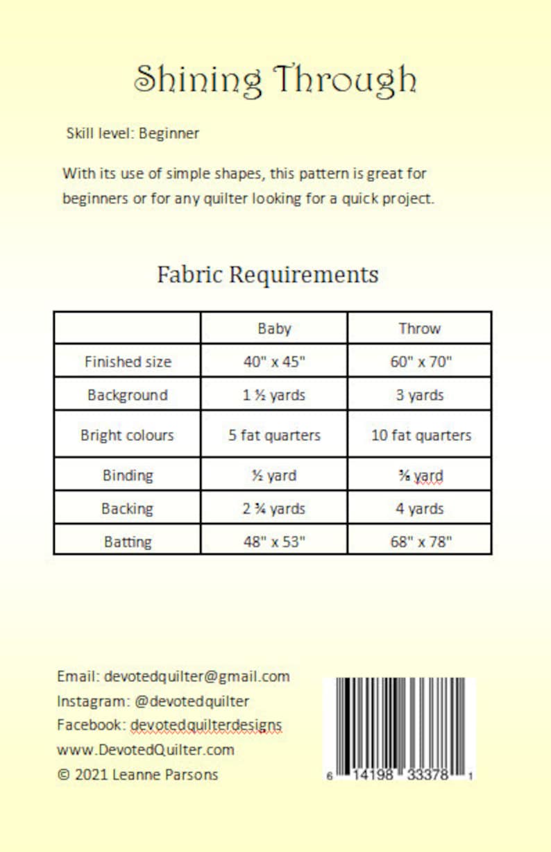 Shining Through Quilt Pattern: Modern Beginner-friendly Design (PDF) - Etsy