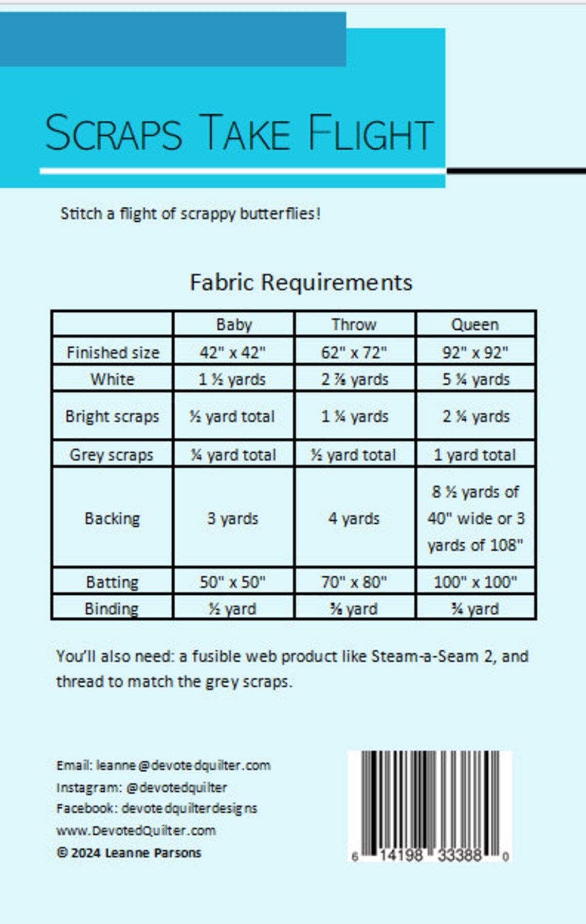 Scraps Take Flight Quilt Pattern: Baby, Throw & Queen Sizes (PDF) - Etsy