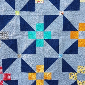 PDF Quilt Pattern - Pinwheel Garden - Baby Quilt, Throw Quilt and Queen ...