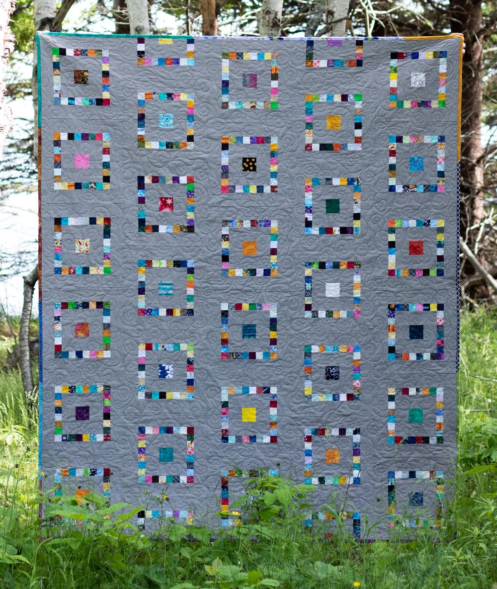 Printed Quilt Pattern Scrappy Playground - Etsy